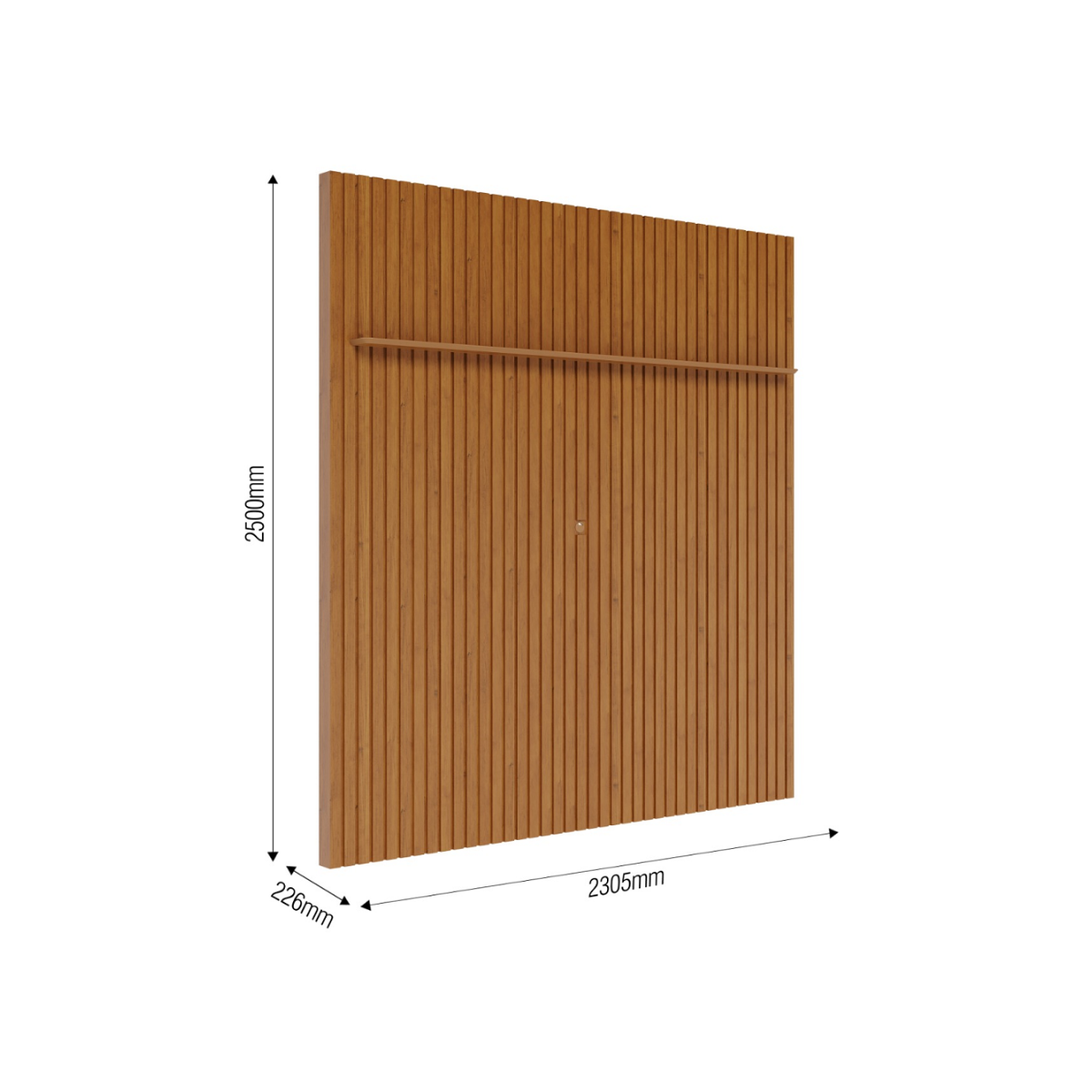 Painel Ripado Prime C/ Prateleira em MDF 220cm - Imcal
