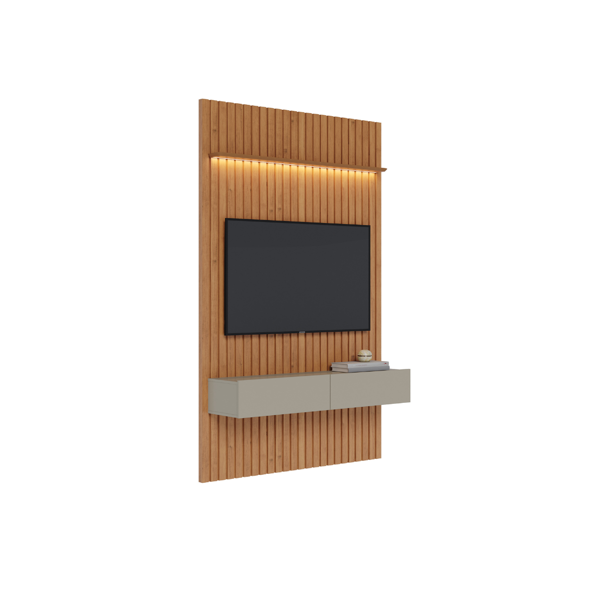 Painel Ripado Prime C/ Prateleira e LED 140cm - Imcal