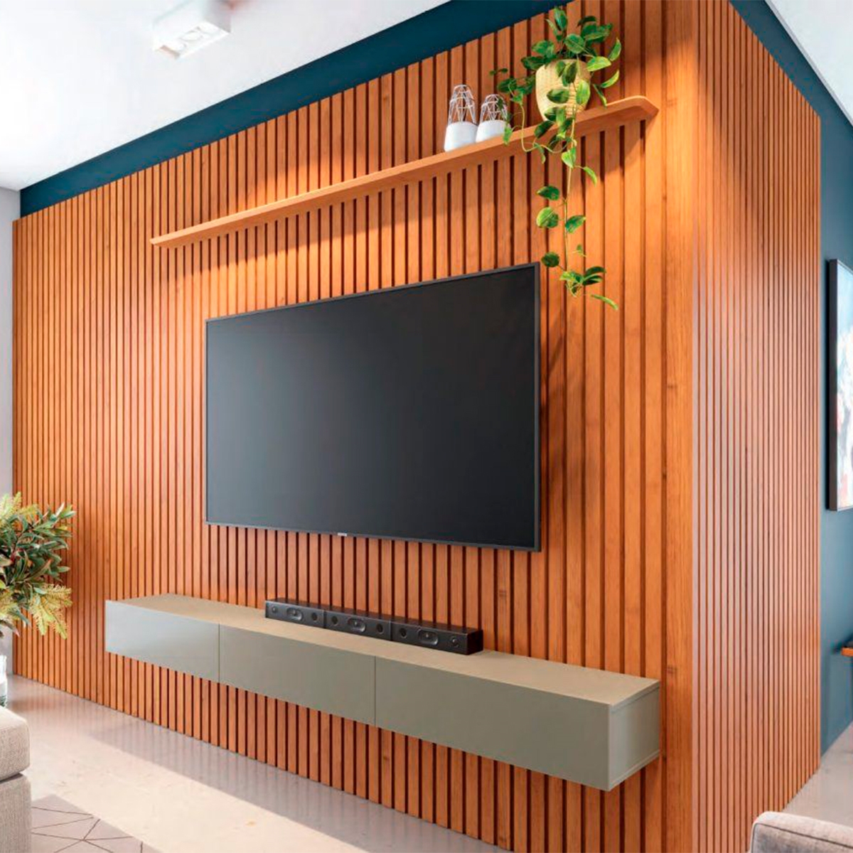 Módulo Painel Ripado Prime C/ 2 Módulos Ripados 90cm - Imcal